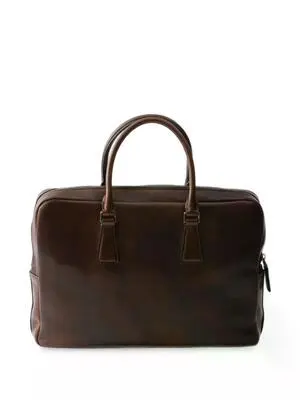 Prada Leather Work Bag With Antique Finish