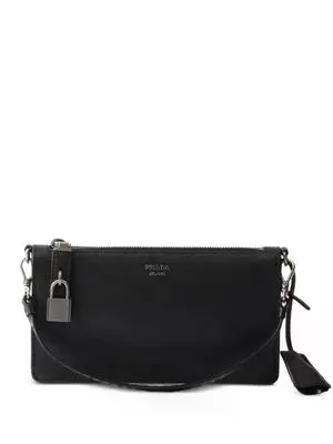 Prada Antiqued Leather Pouch - Black