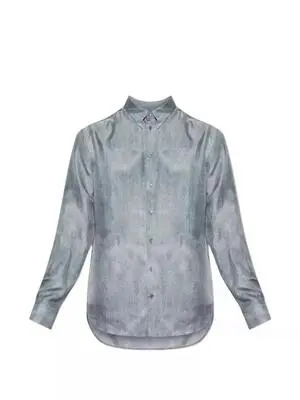 Giorgio Armani Button-down Silk Shirt - Blue