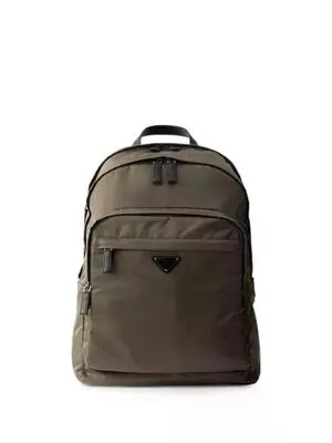 Prada Re-nylon And Saffiano Leather Backpack - Grey