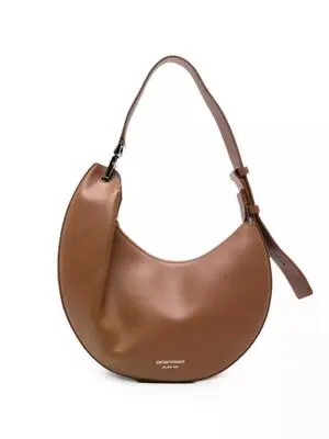 Emporio Armani Pebbled Leather Shoulder Bag - Brown