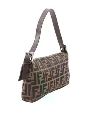 Fendi Zucca Canvas Baguette Shoulder Bag