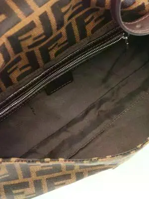 Fendi Zucca Canvas Baguette Shoulder Bag