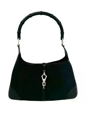 Gucci 2000-2026 Canvas Bamboo Jackie Hobo Bag - Black