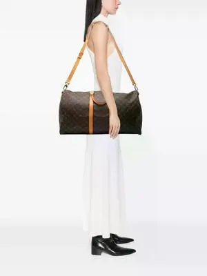 LOUIS VUITTON Monogram Keepall Bandouliere 55 Travel Bag