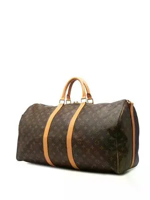 LOUIS VUITTON Monogram Keepall Bandouliere 55 Travel Bag
