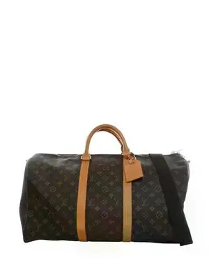 LOUIS VUITTON 1997 Monogram Keepall Bandouliere 50 Travel Bag - Brown
