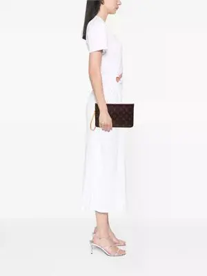 LOUIS VUITTON 2014 Monogram Neverfull Mm Pouch Clutch Bag - Brown