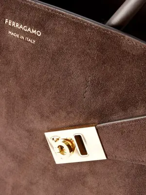 FERRAGAMO Hug Suede Shoulder Bag