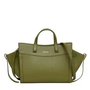 SAONARA BRAND Mini Shopping Bag Khaki Leather - Green