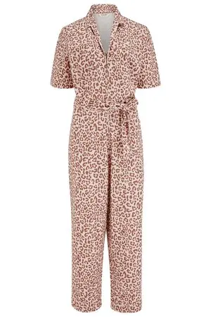 SUGARHILL BRIGHTON Leopard Print Zip-up Boilersuit