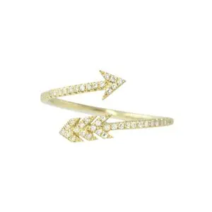 KAMARIA 14k Yellow Diamond Arrow Ring - Gold