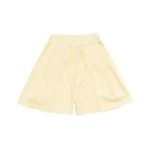 ALAS Name Cotton Poplin Shorts With Lace Trim - Yellow