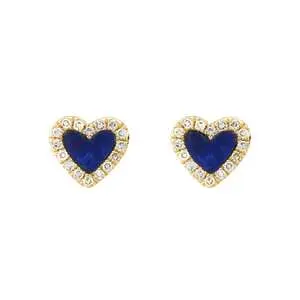 KAMARIA Mini Diamond & Lapis Stud Earrings
