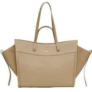 SAONARA BRAND Neutrals Shopping Bag Taupe Leather - Black