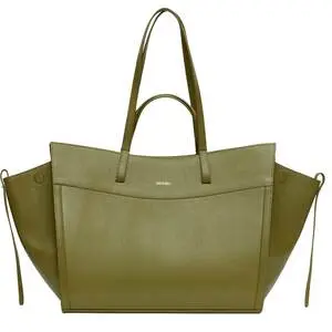 SAONARA BRAND Shopping Bag Khaki Leather - Green