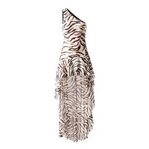 ALOMA STUDIO Sirène Maxi Mesh Dress Zebra - Yellow