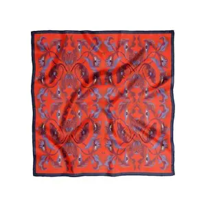 ALAS Red / Blue Large Silk Scarf I Bloom You - Red/blue