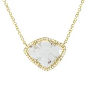 KAMARIA Diamond Slice Necklace In Shield - Gold