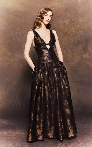 ALEXANDRA PIJUT Nicolette Dress Espresso Lame
