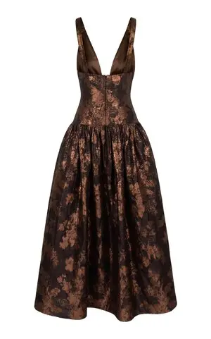 ALEXANDRA PIJUT Nicolette Dress Espresso Lame