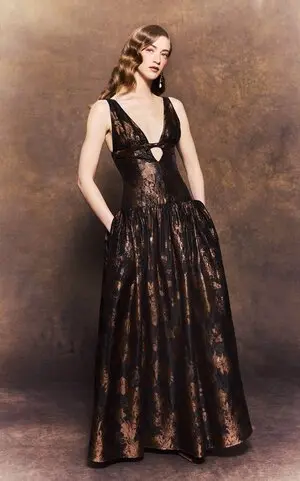 ALEXANDRA PIJUT Nicolette Dress Espresso Lame