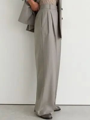 REISS Darcy Petite Wool-blend Wide-leg Pleated Trousers