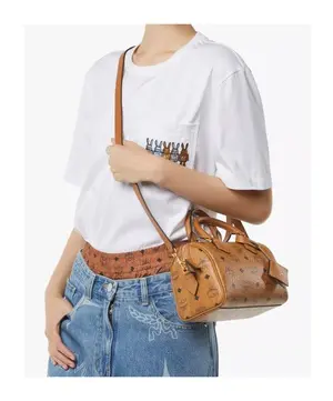 Mcm Ella Boston Bag In Visetos