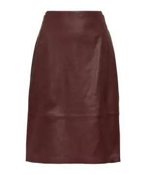 Vince Leather Pencil Skirt - Red