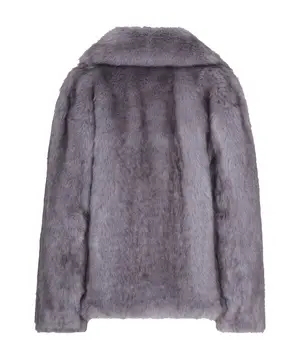 STAND STUDIO Lapel Long-sleeved Fur Coat