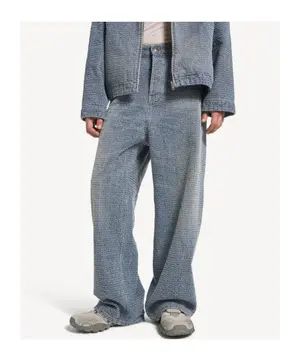Balenciaga Denim Stitch Baggy Jeans - Dark Blue