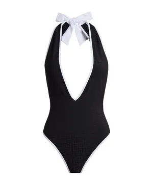 Balmain Lycra Monogram Swimsuit - Black