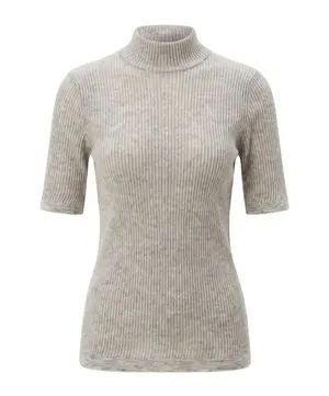 Brunello Cucinelli High-neck Short-sleeved Knitwear - Gray