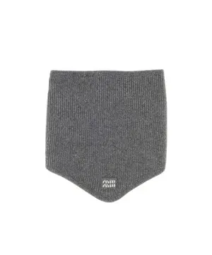 Miu Miu Patch Knitted Scarf - Grey