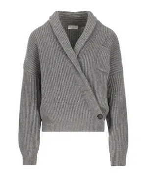 Brunello Cucinelli Wrap Cardigan - Gray