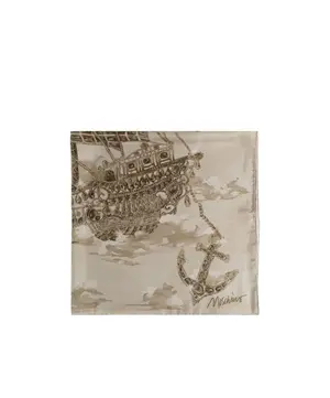 Moschino Patterned Silk Scarf - Beige