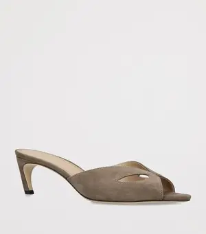 Victoria Beckham Suede Harlow Mask Mules 55
