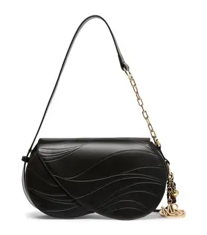 Marina Rinaldi Faux Leather Shoulder Bag - Black