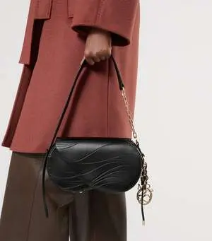 Marina Rinaldi Faux Leather Shoulder Bag - Black