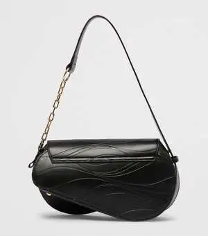 Marina Rinaldi Faux Leather Shoulder Bag - Black