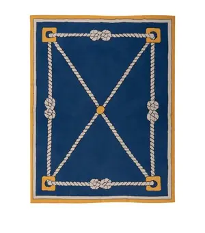 SAVED NY X Damien Nicolas Roux Cashmere Ropes Throw - Navy