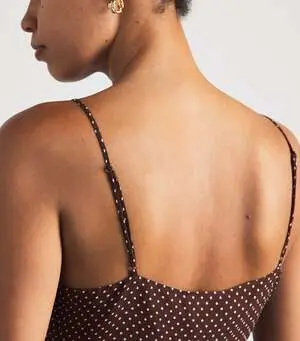 Paige Indiah Polka Dot Ruffled Cami Top
