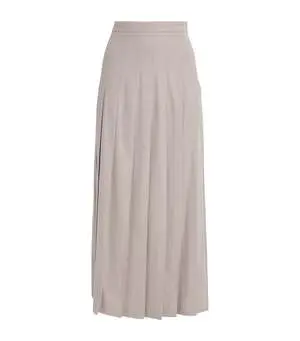 Colombo Cashmere Pleated Maxi Skirt