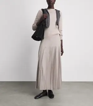 Colombo Cashmere Pleated Maxi Skirt
