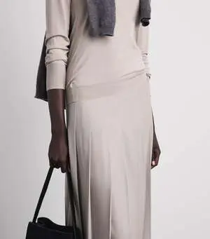 Colombo Cashmere Pleated Maxi Skirt