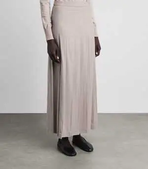 Colombo Cashmere Pleated Maxi Skirt