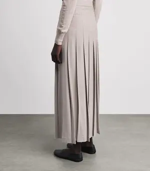 Colombo Cashmere Pleated Maxi Skirt