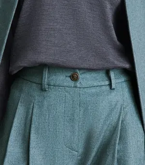 Colombo Silk-cashmere Wide-leg Trousers