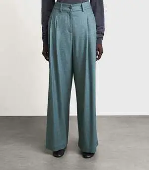 Colombo Silk-cashmere Wide-leg Trousers