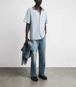 Drole De Monsieur Cotton Monogram Short-sleeve Shirt